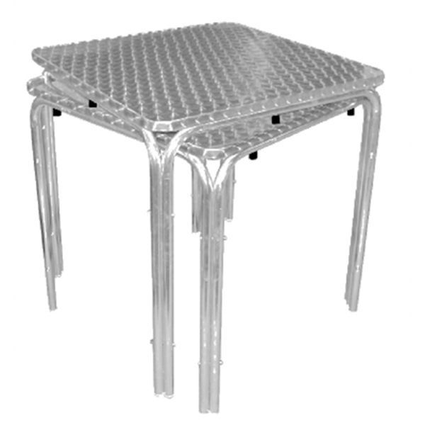 Cafe Table 700mm Square Stackable Stainless Steel & Aluminium Furniture ...